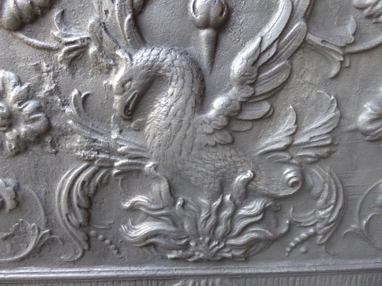 17th-18th Century French Louis XIV 'Phoenix' Fireback at 1stDibs