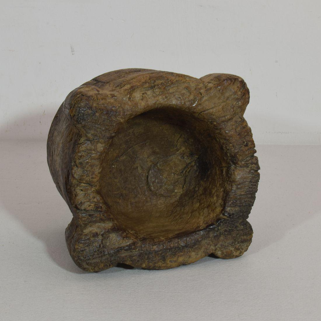 17th-18th Century, French Wooden Mortar For Sale at 1stDibs