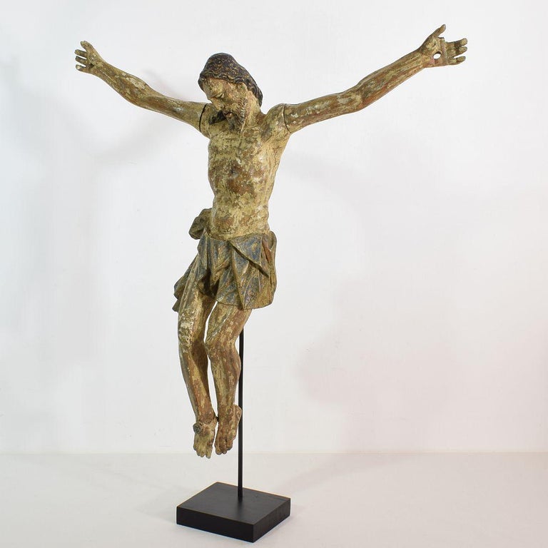 17th-18th Century Italian Baroque Carved Wooden Christ Figure at 1stDibs