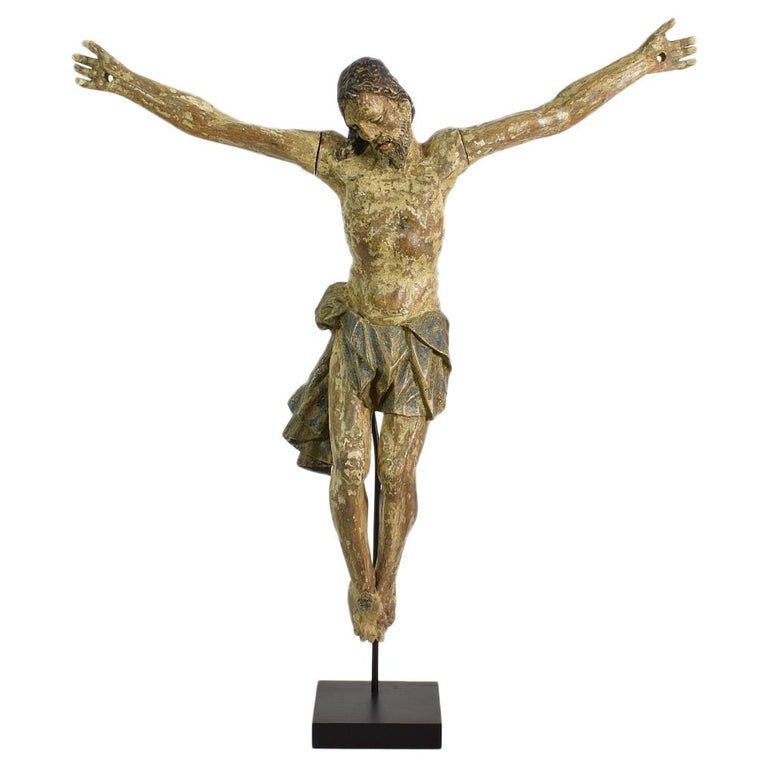 17th-18th Century Italian Baroque Carved Wooden Christ Figure at 1stDibs