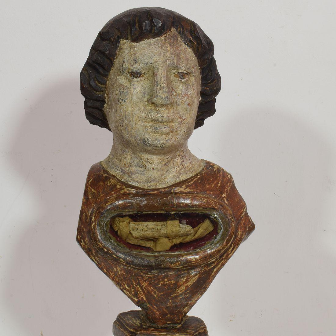 17th-18th Century Italian Wooden Reliquary Bust at 1stDibs