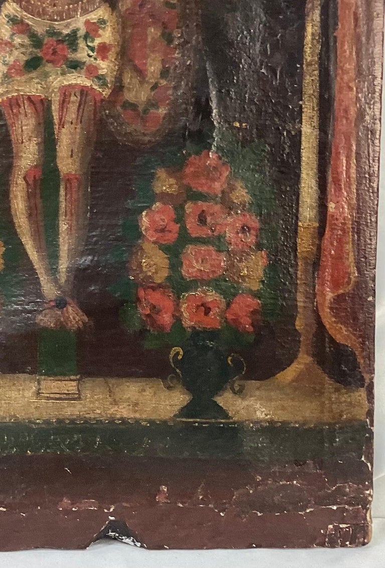 17th/18th Century Spanish Colonial Oil On Canvas Crucifixion Painting For Sale at 1stDibs