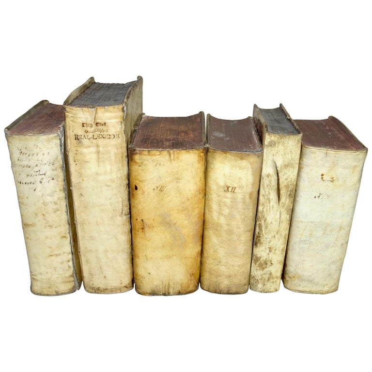 17th and 18th Century Collection of Six Vellum Books For Sale at ...