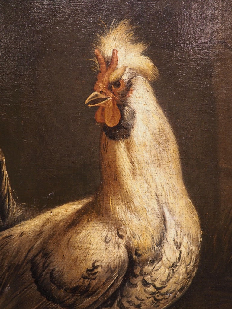 17th C. Dutch Painting of a Flock of Chickens, Attrib. to Melchior ...