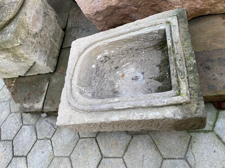 Hand Carved Stone Container Niche Decorative Object Planter Sink Basin ...