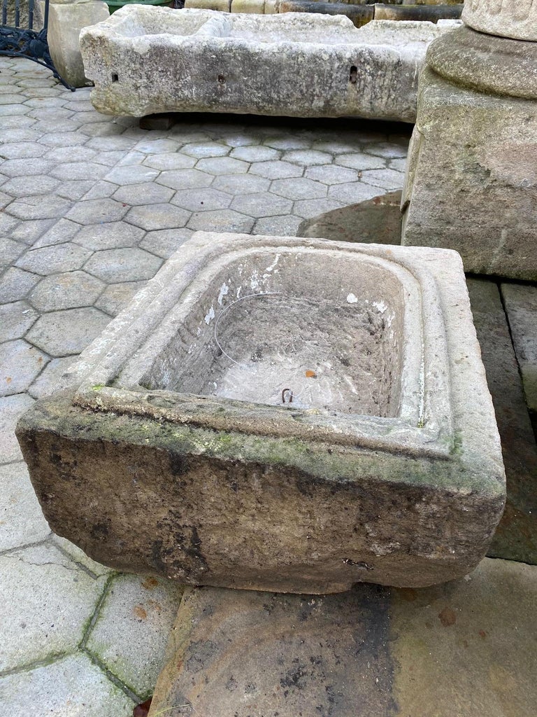Hand Carved Stone Container Niche Decorative Object Planter Sink Basin ...