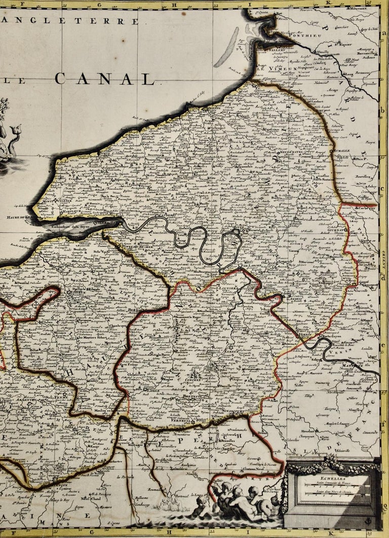 The Normandy Region of France: A 17th C. Hand-colored Map by Sanson and ...