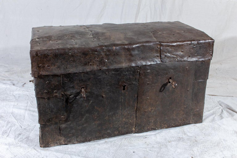 17th Century Swedish Iron Alms Chest with Keys at 1stDibs