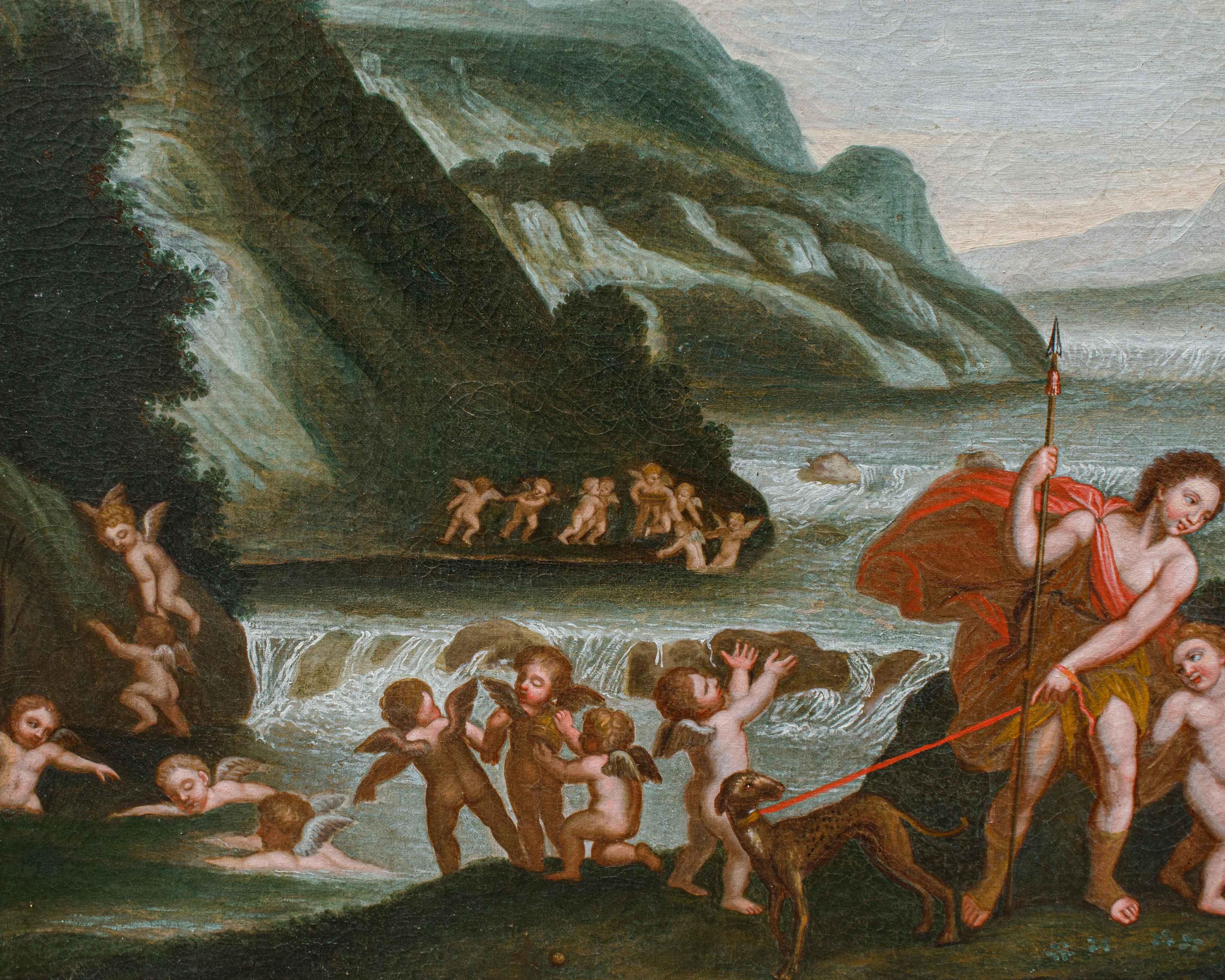 17th Century Adonis and Venus Painting by a Follower of Francesco Albani For Sale at 1stDibs