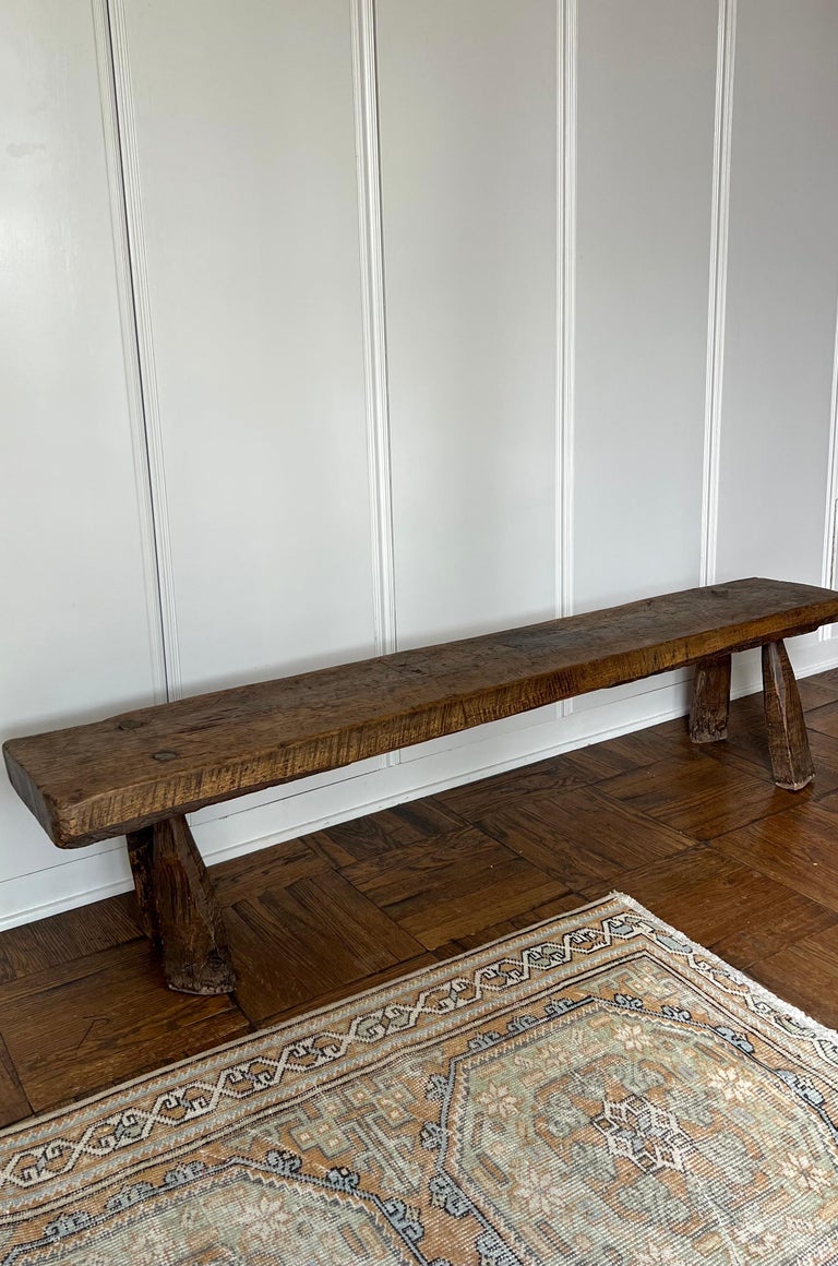17th Century American Bench in Carved Pine with Incredible Patina For ...