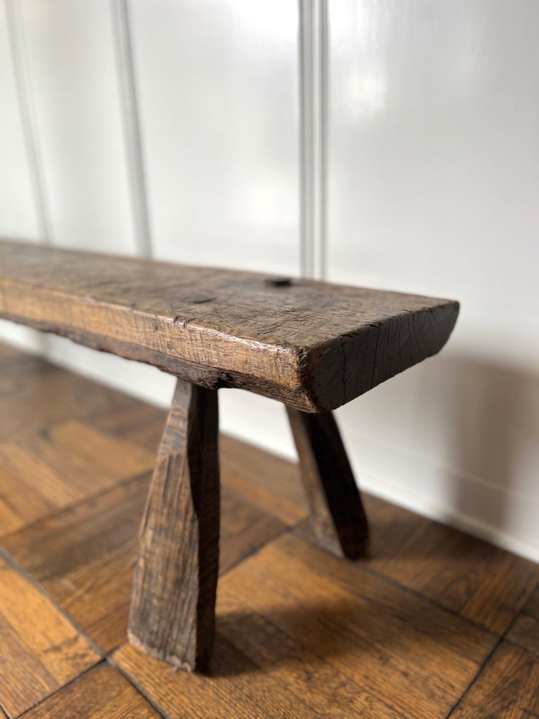 17th Century American Bench in Carved Pine with Incredible Patina For ...
