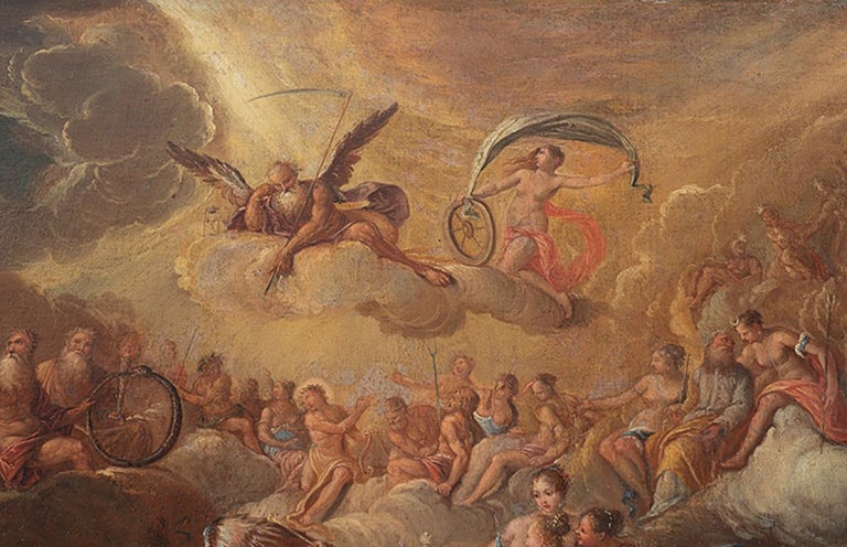 17th Century Ancient Oil Painting on Canvas, Mythological Scene For ...