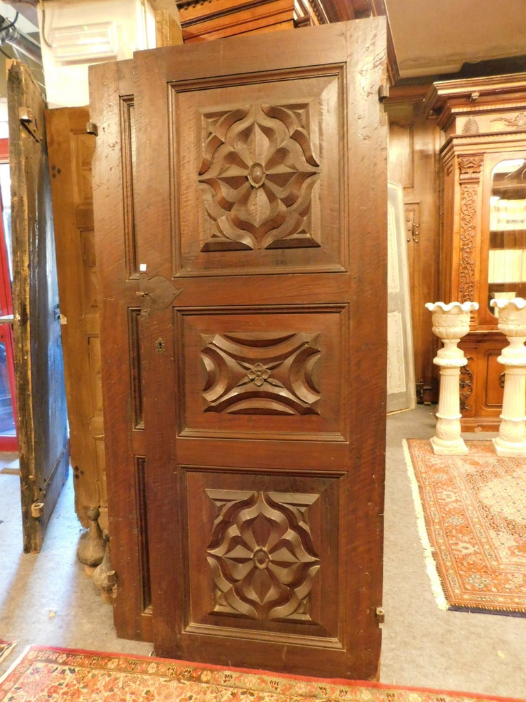 17th Century Antique 4 Doors for Interior, Baroque with 3 Carved Panels ...