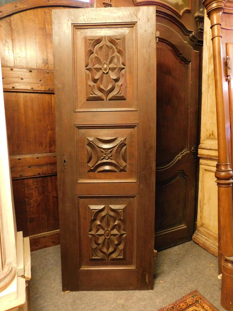 17th Century Antique 4 Doors for Interior, Baroque with 3 Carved Panels ...