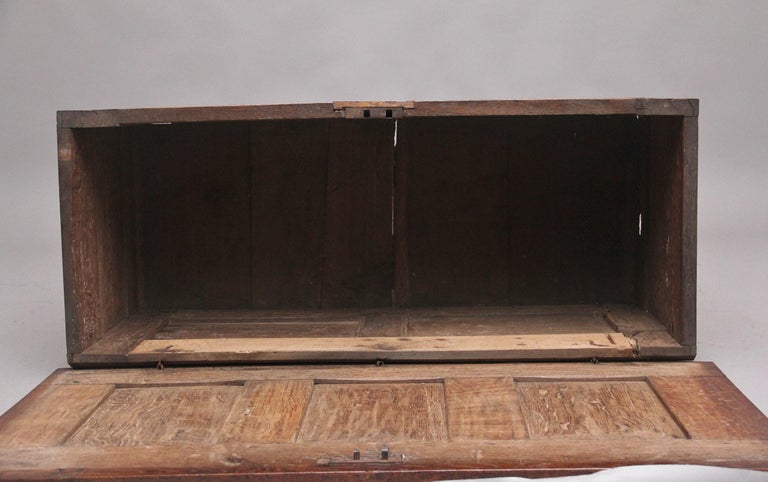 17th Century Antique Carved Oak Coffer For Sale at 1stDibs
