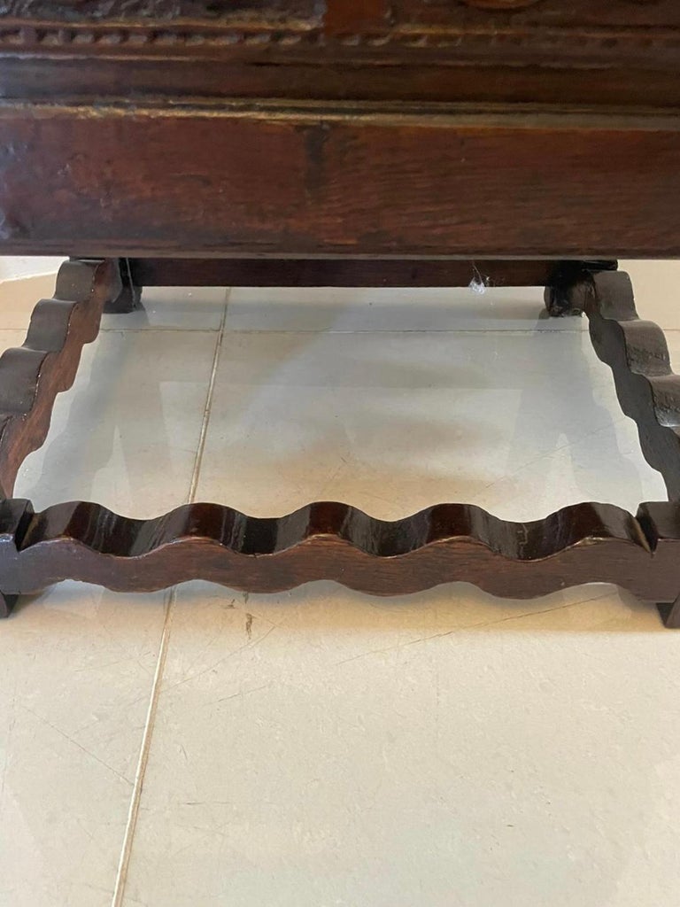 17th Century Antique Oak Box Stool For Sale at 1stDibs