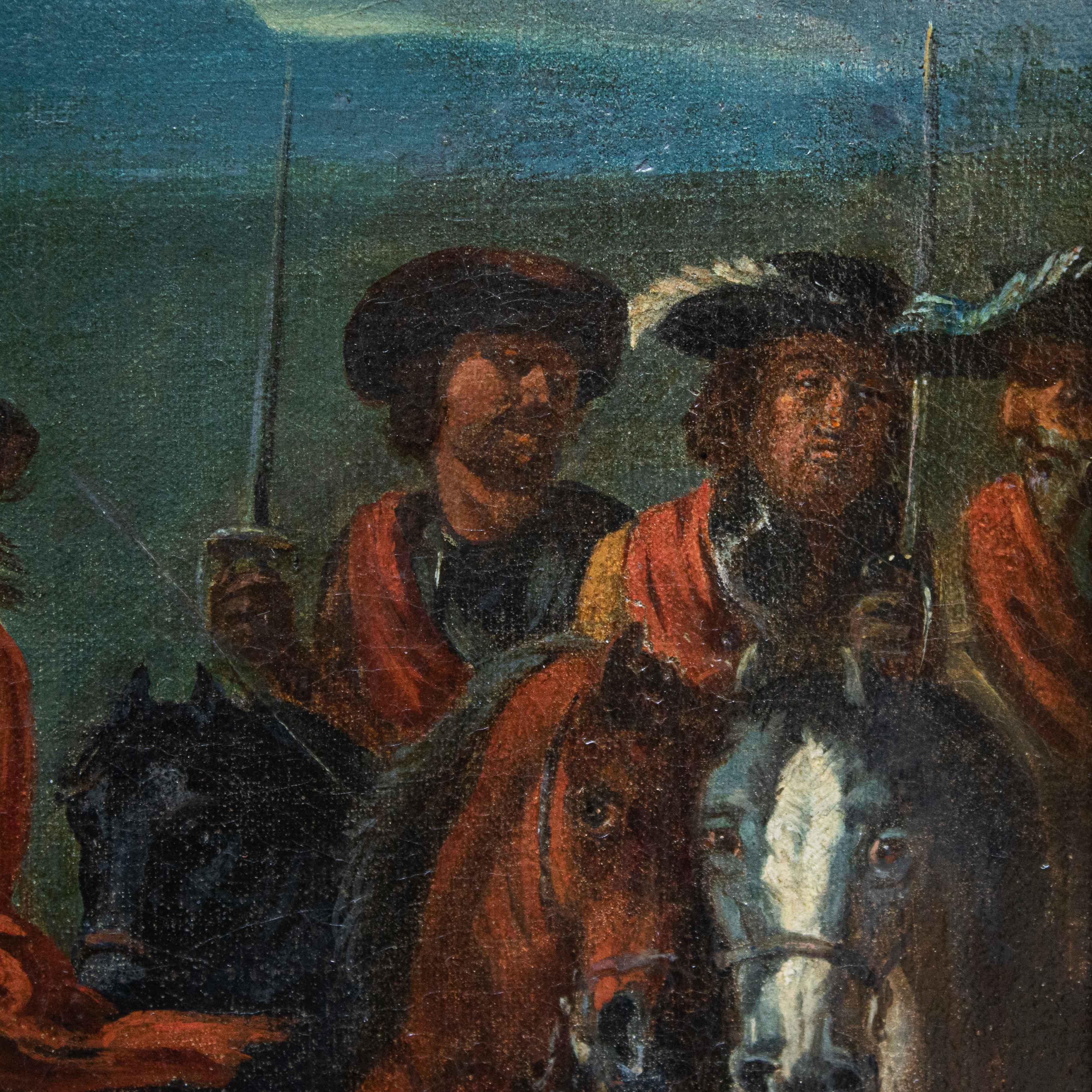 17th Century Bandity Scene Painting Oil on Canvas by Giovanni Reder For ...