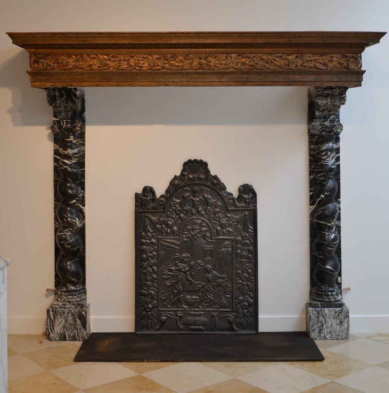 Unique 17th Century Baroque Dutch Fireplace For Sale at 1stDibs