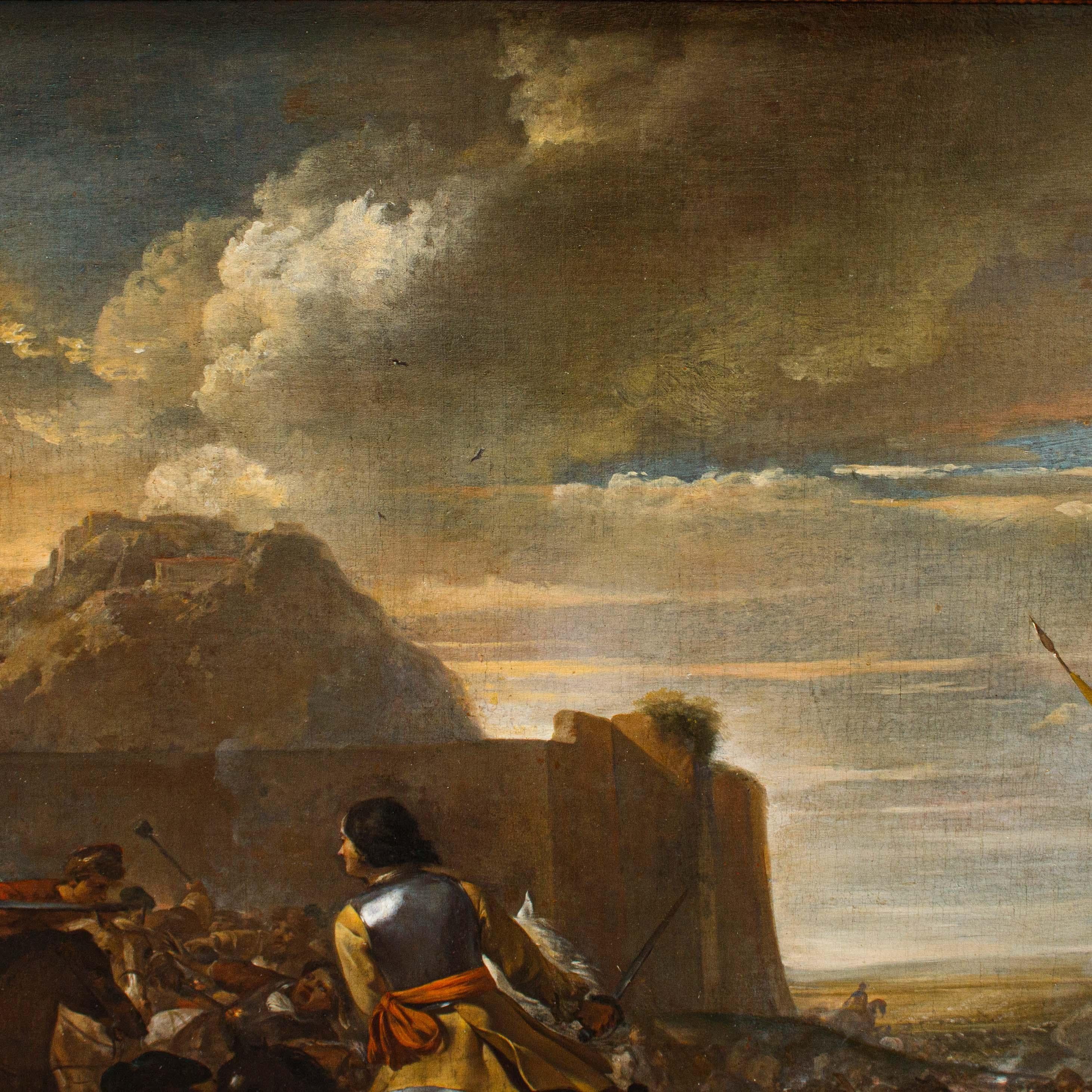 17th Century Battle Scene Painting Oil on Canvas Flemish Painter For ...