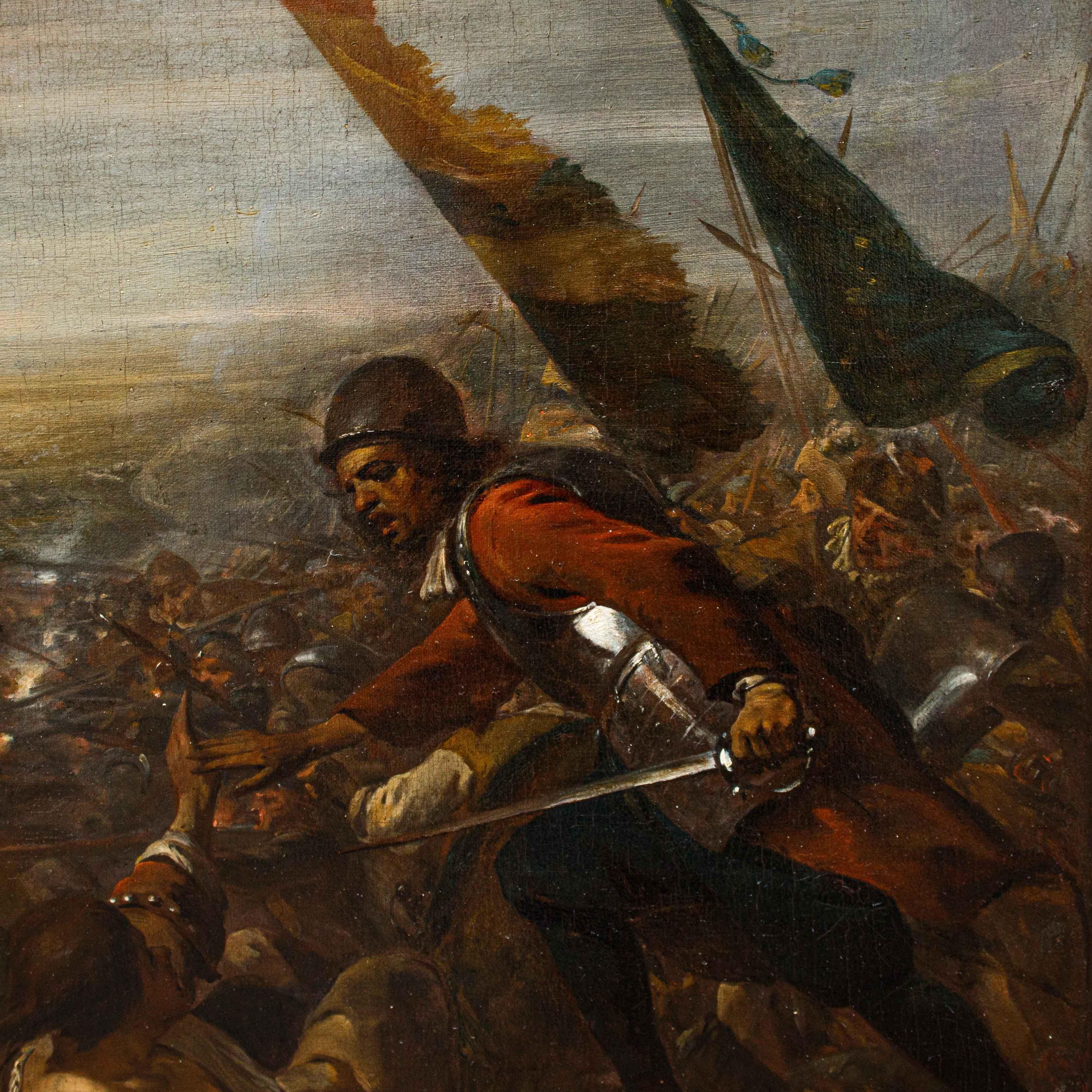 17th Century Battle Scene Painting Oil on Canvas Flemish Painter For ...