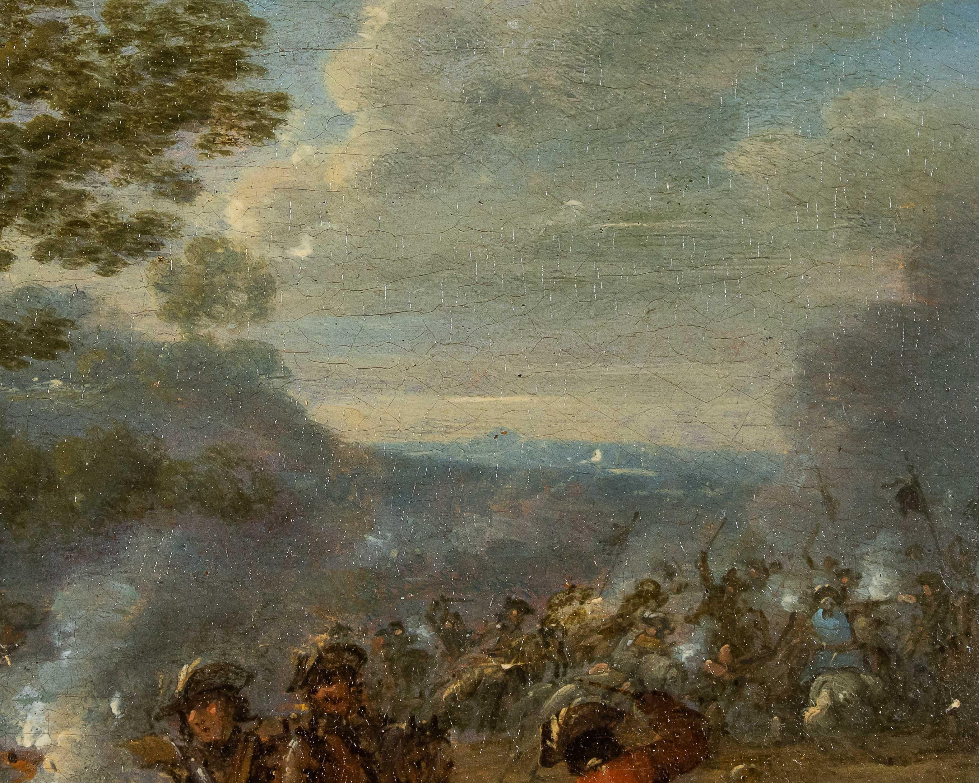 17th Century Battle Scene Painting Oil on Panel by Meulen at 1stDibs