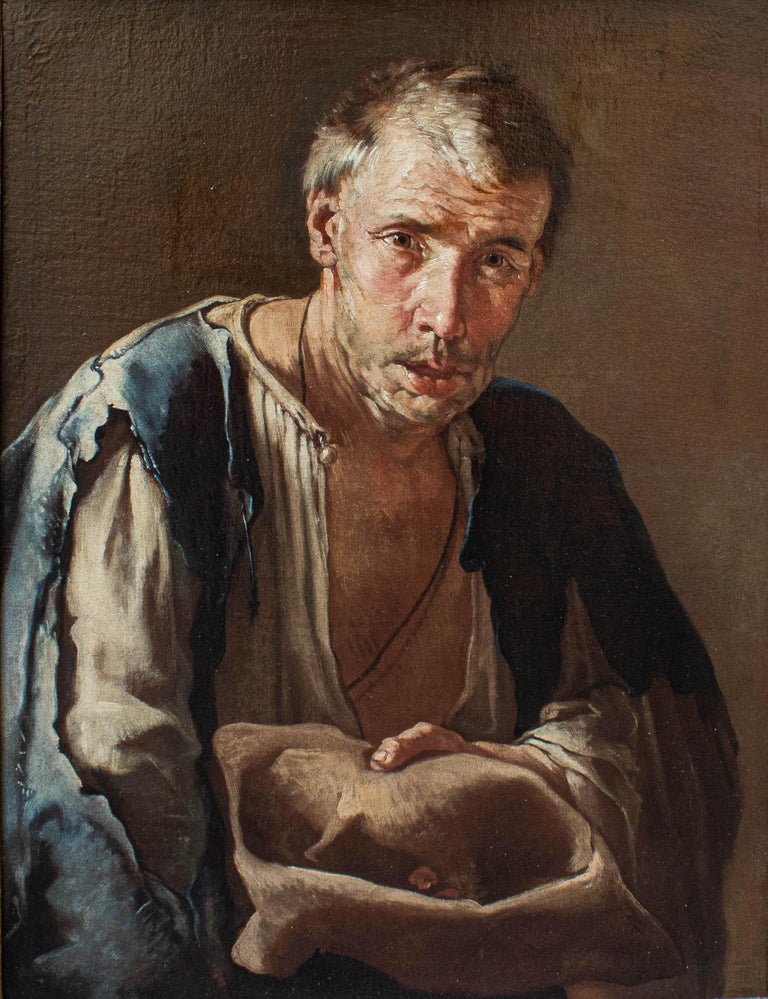17th Century Beggar Painting Oil on Canvas by Todeschini For Sale at ...