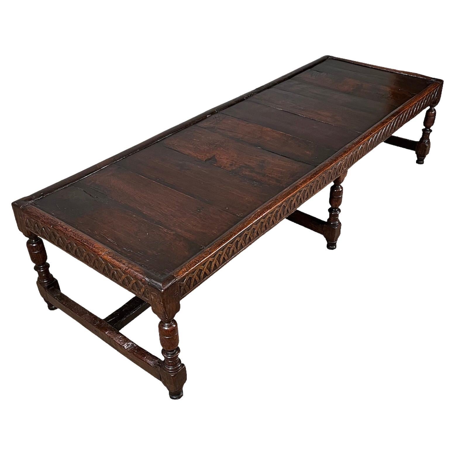 English Early 18th Century Thick Oak Bench at 1stDibs