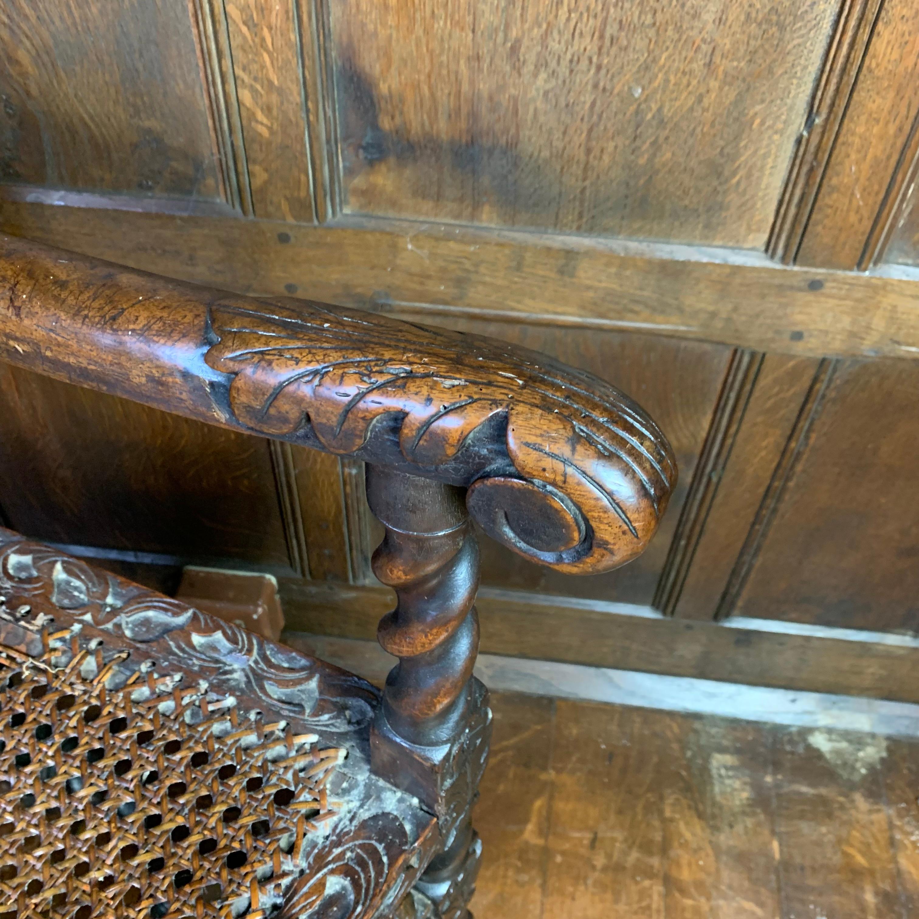 17th Century Carolean Walnut Armchair For Sale at 1stDibs