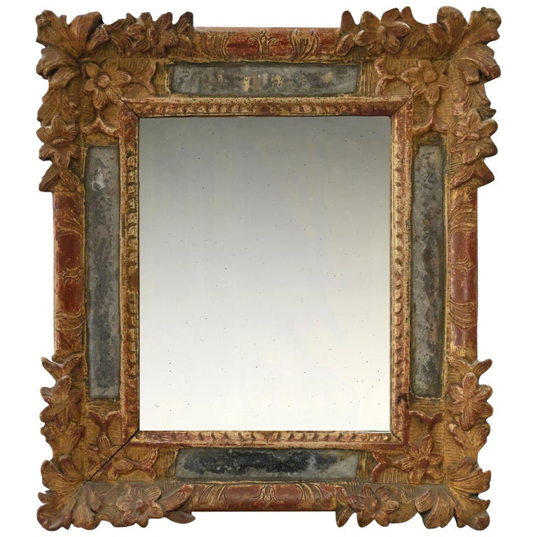 17th Century Carved Late Baroque French Frame, with Its Period Mirror ...