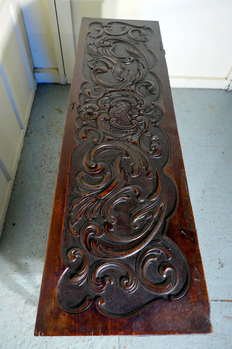 17th Century Carved Oak Sword Chest on Stand at 1stDibs