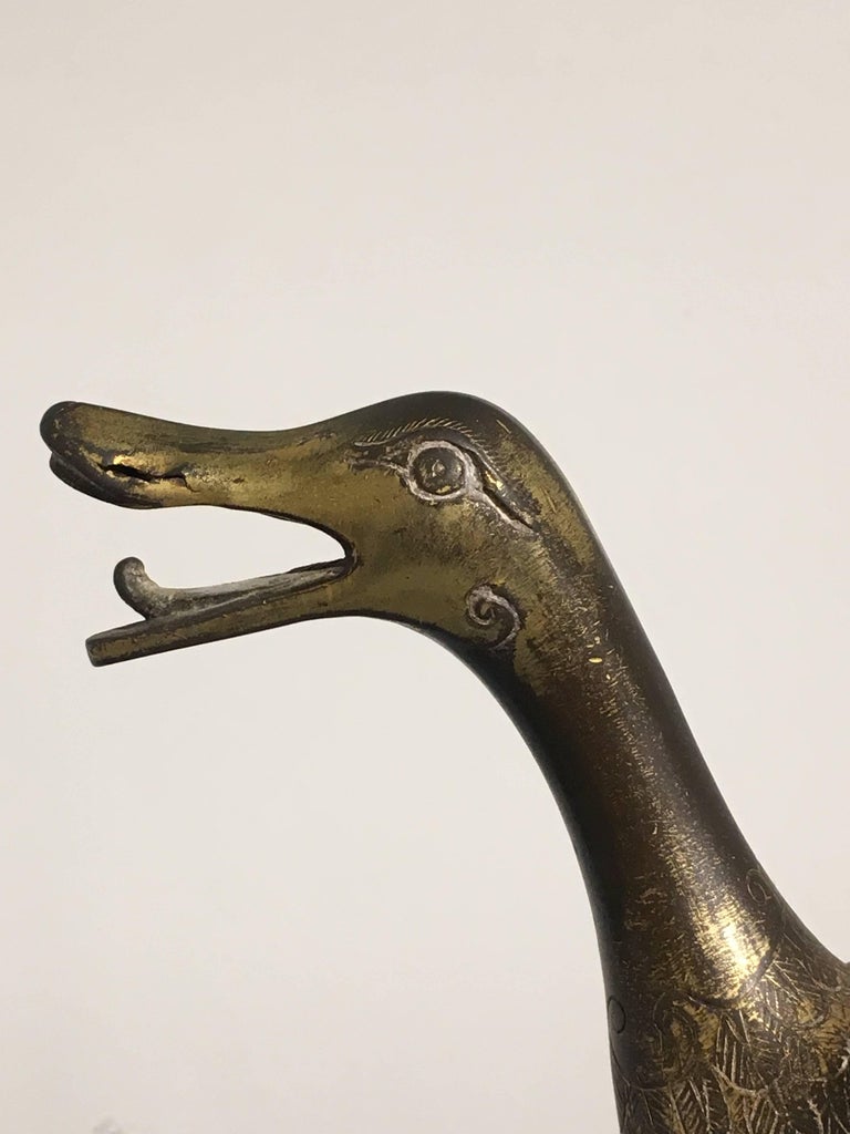 17th Century Chinese Late Ming Dynasty Gilt Bronze Duck form Censer at ...