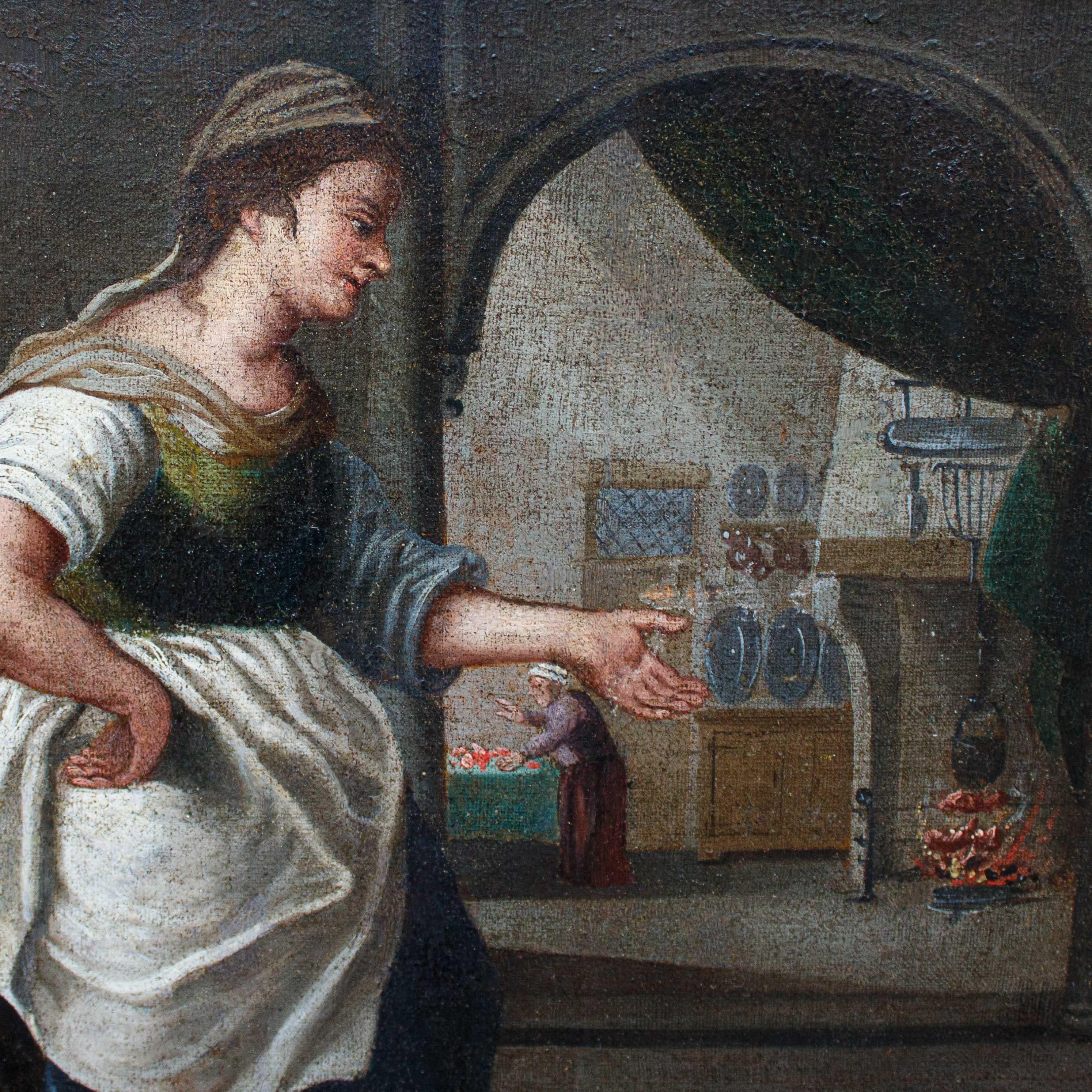 17th Century Christ in the house of Martha and Mary Circle of Frans ...