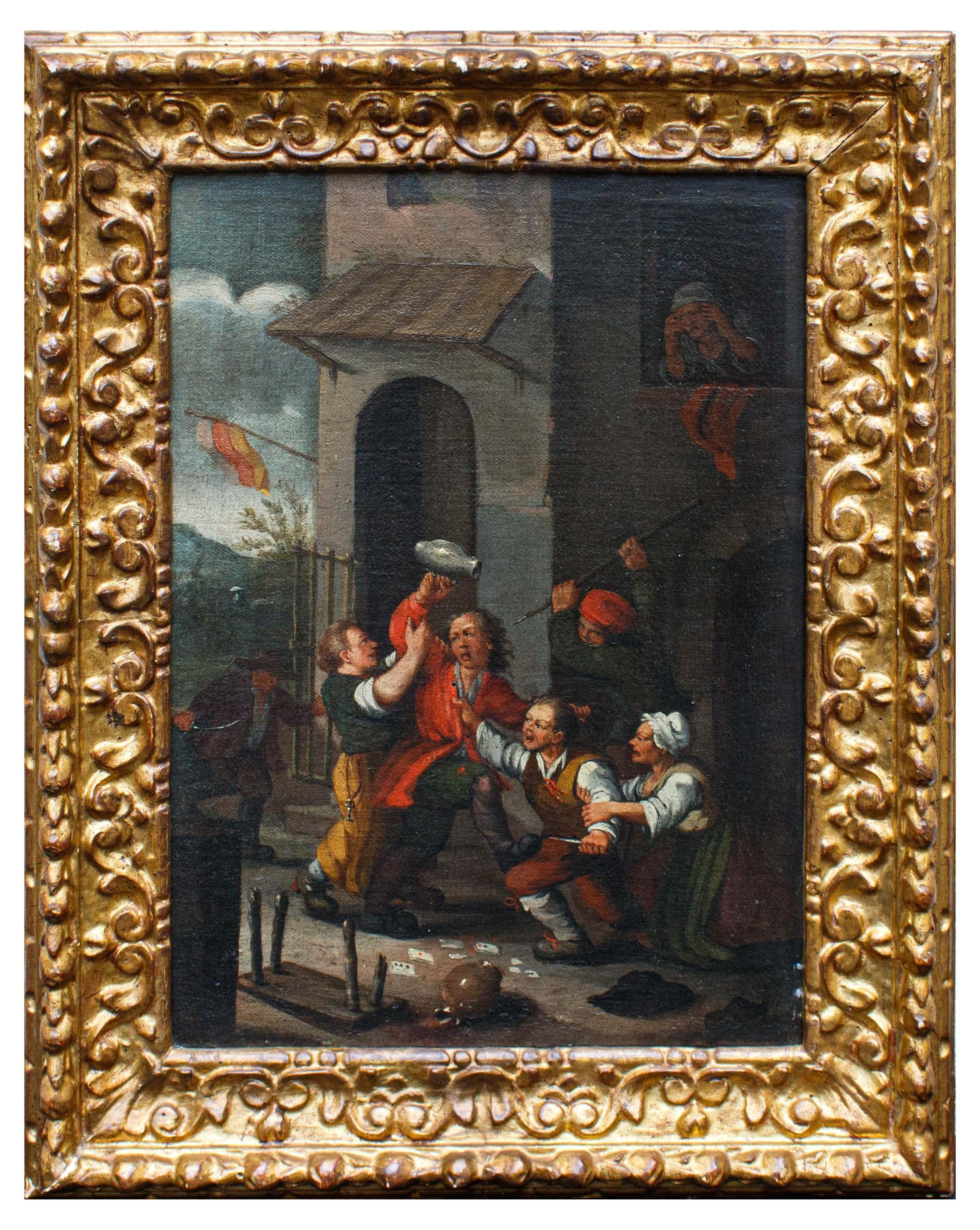 17th Century Couple of Popular Scenes Painting by Follower of Adriaen ...