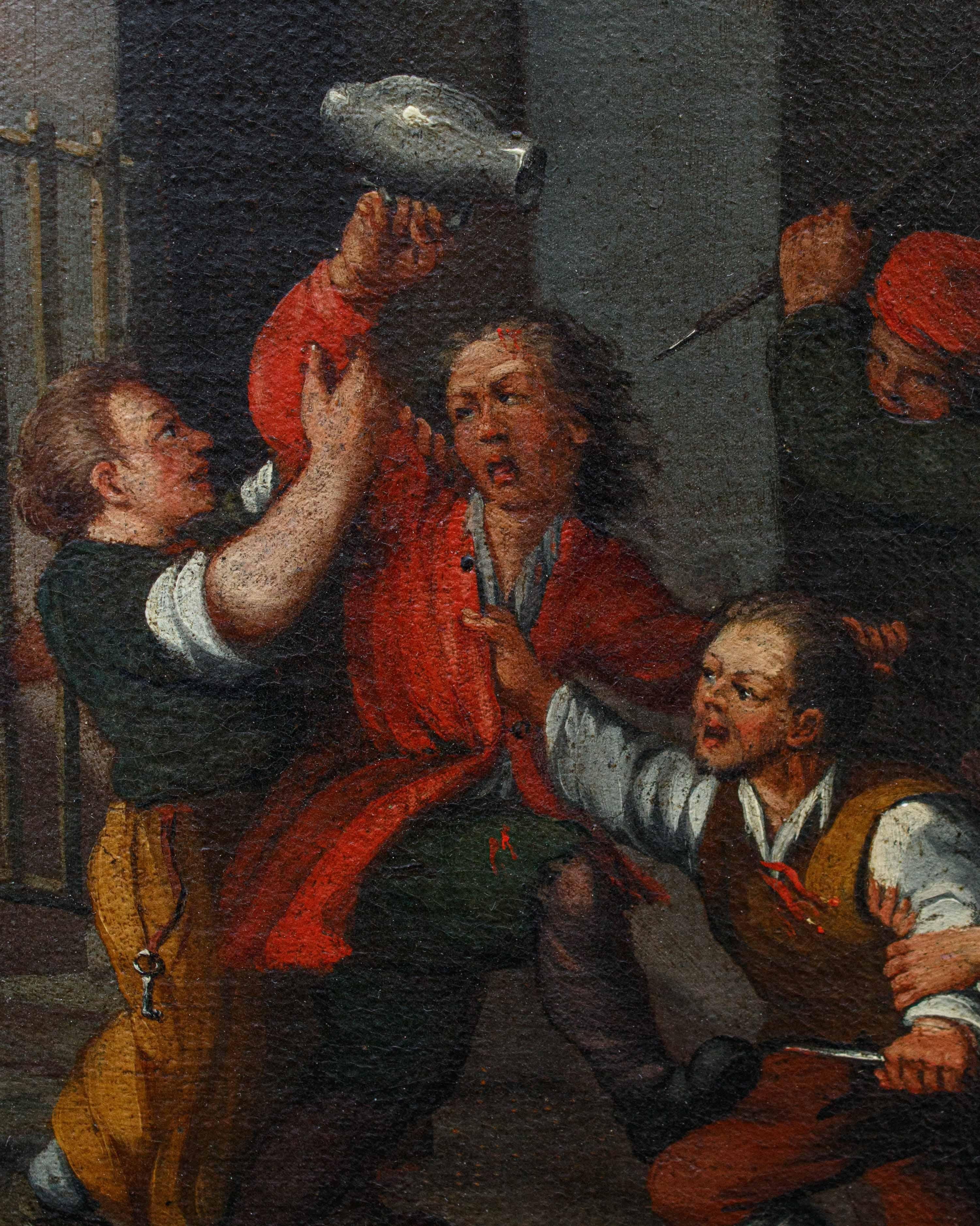 17th Century Couple of Popular Scenes Painting by Follower of Adriaen ...