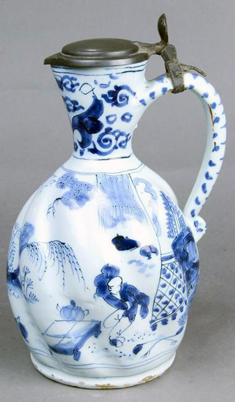 17th Century Dutch Delft Blue and White Jug, circa 1680 at 1stdibs