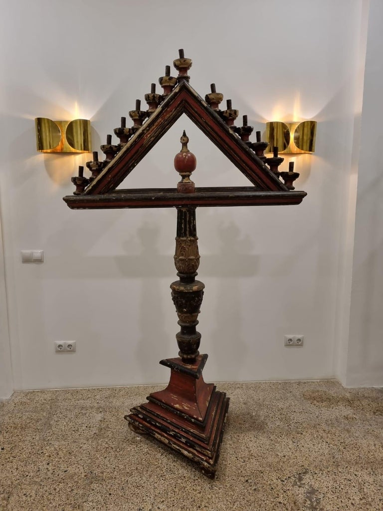 17th Century Ecclesiastical Altar Wood Candelabra from France For Sale ...