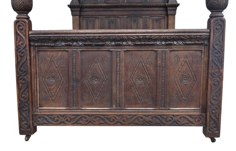 17th Century Elizabethan Style Carved Oak Four-Poster Bed at 1stDibs ...