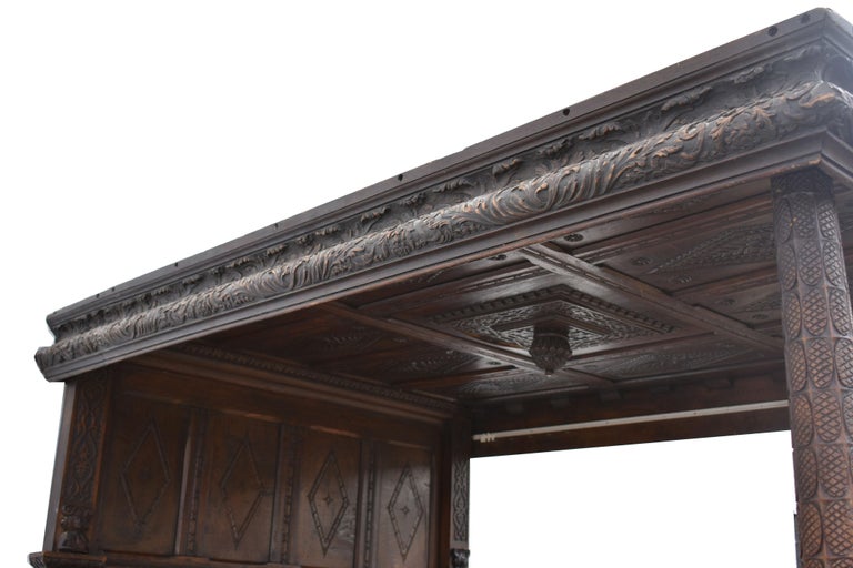 17th Century Elizabethan Style Carved Oak Four-Poster Bed at 1stDibs ...