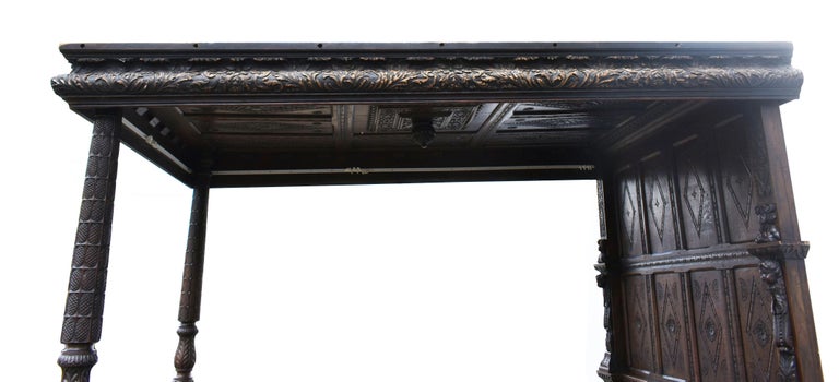 17th Century Elizabethan Style Carved Oak Four-Poster Bed at 1stDibs ...