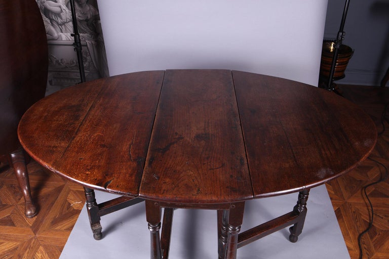 17TH Century Elm and Oak Drop Leaf Table For Sale at 1stDibs