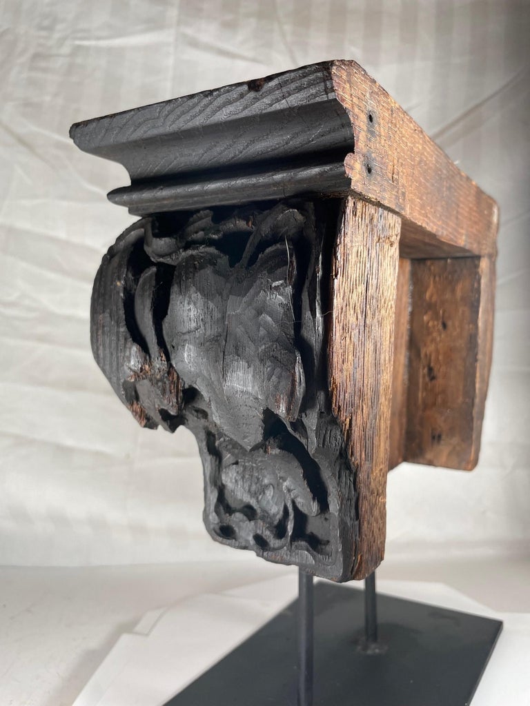 17th Century English Carved Oak Corbel “the Green Man” For Sale at 1stDibs
