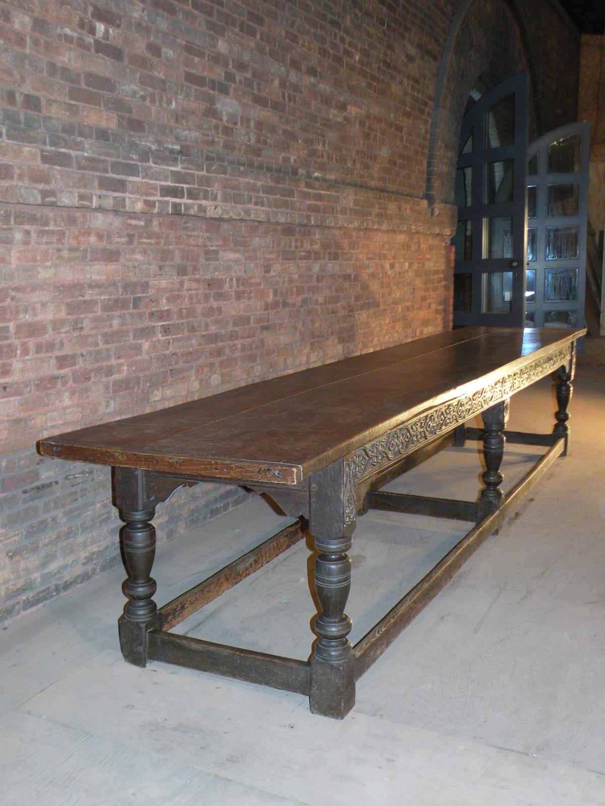 17th Century English Oak and Elm Jacobean/Charles II Long Six-Leg ...