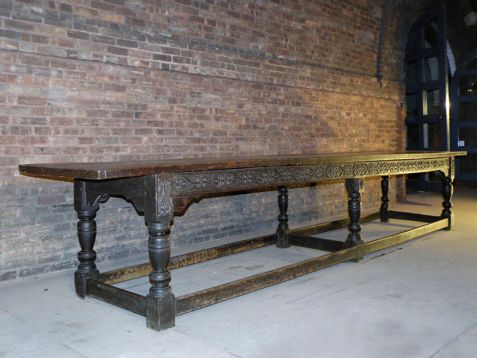 17th Century English Oak and Elm Jacobean/Charles II Long Six-Leg ...