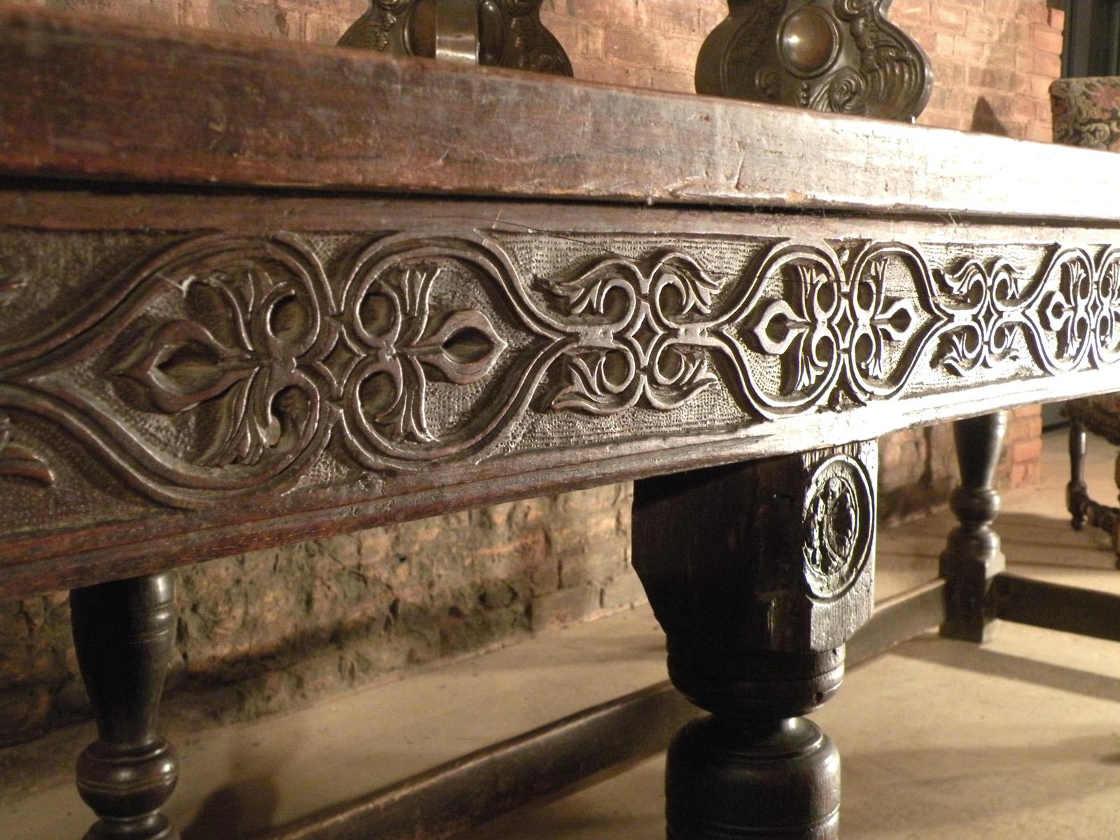 17th Century English Oak and Elm Jacobean/Charles II Long Six-Leg ...