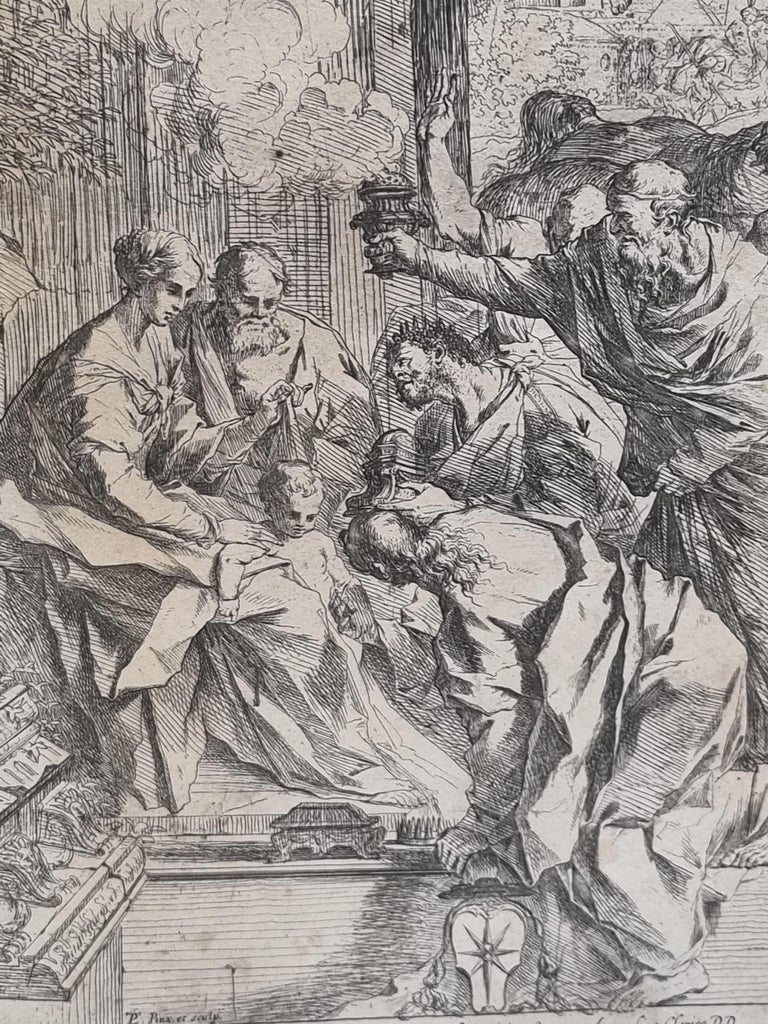 17th Century Etchingn "Adoration of the Magi" by Pietro Testa, circa ...