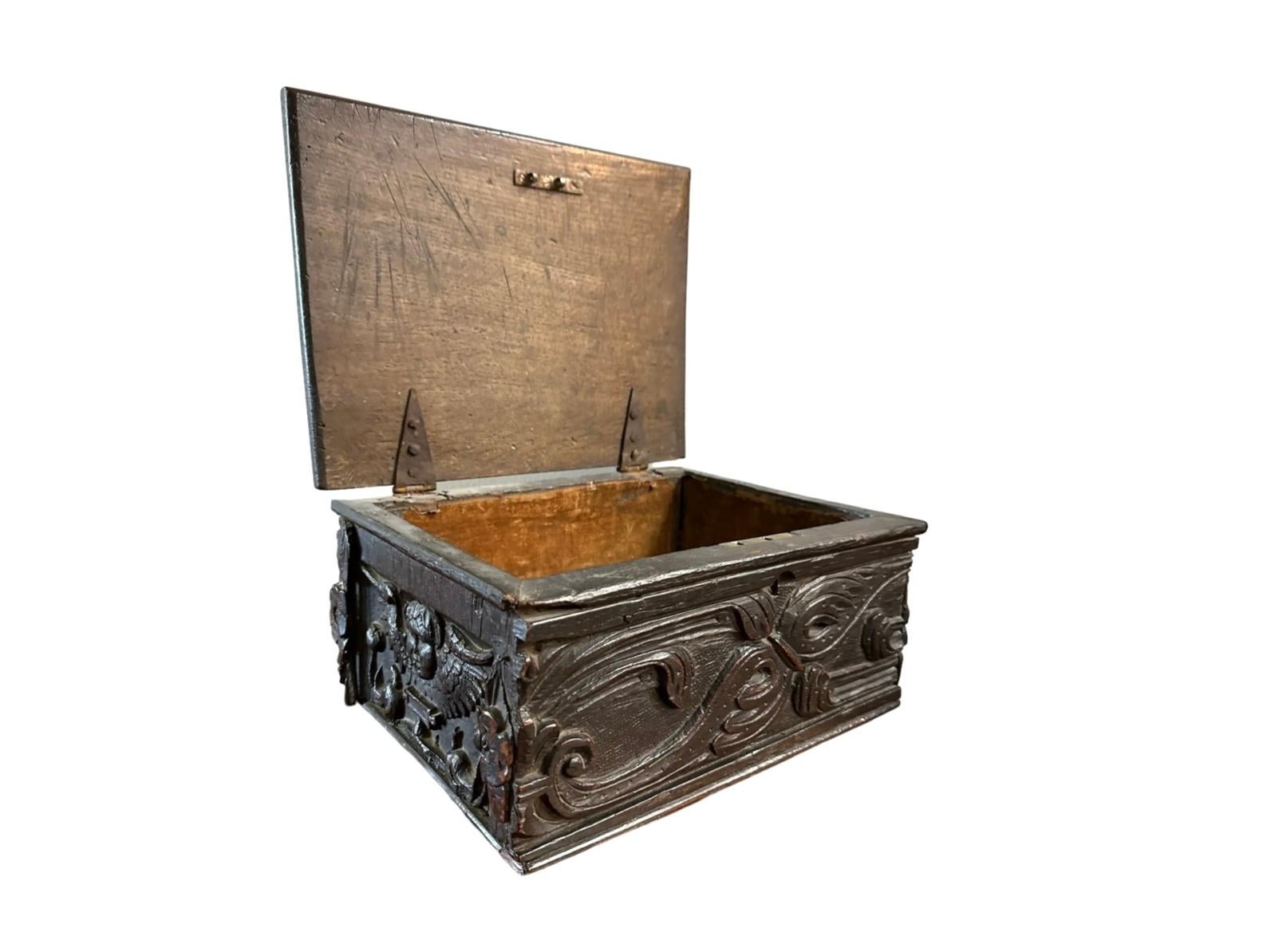 17th Century European Hand Carved Box at 1stDibs