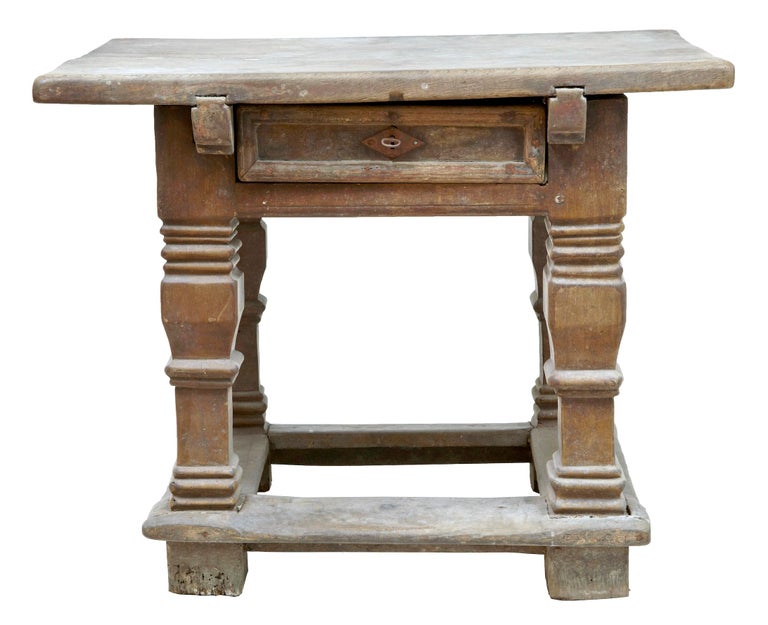17th Century Flemish Carved Oak Rent Table For Sale at 1stDibs