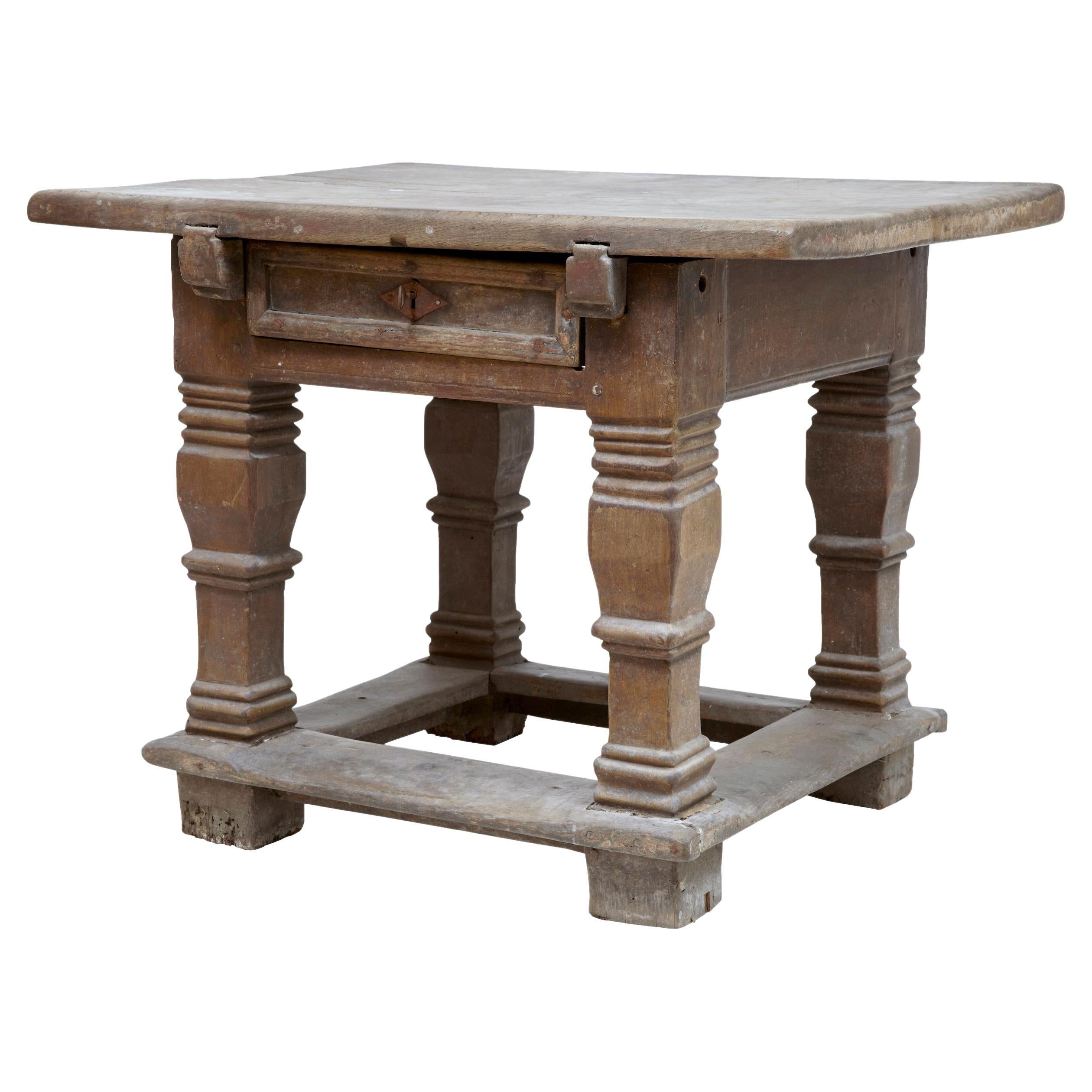 17th Century And Later Dutch Oak Draw Leaf Small Rectory Rustic Kitchen Table at 1stDibs
