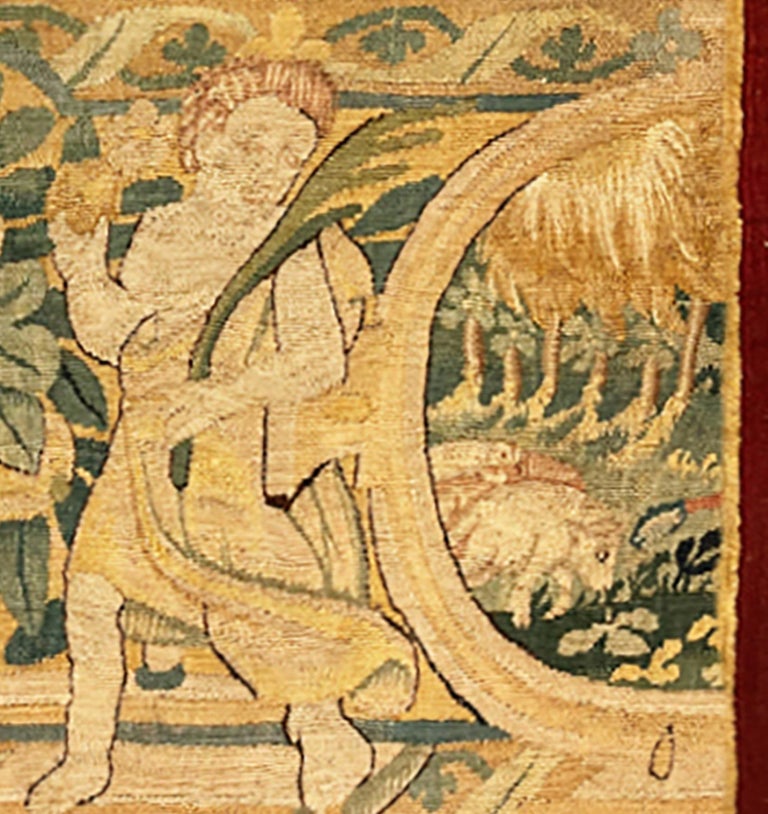 17th Century Flemish Historical Tapestry, Horizontally Oriented with ...