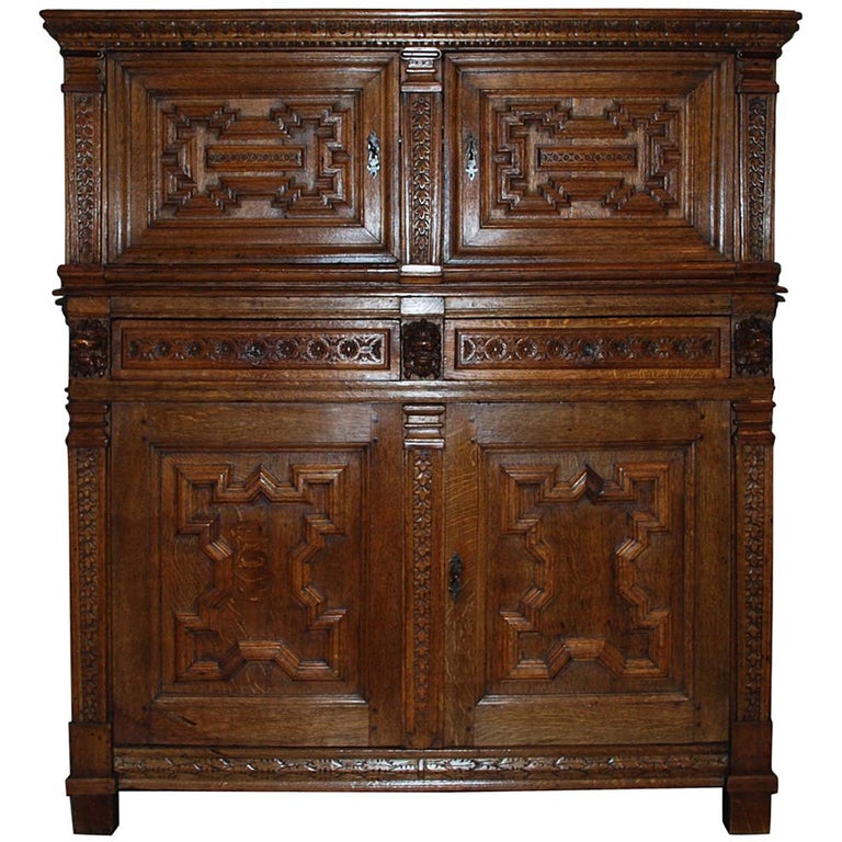 17th Century Flemish Oak Renaissance Cupboard For Sale at 1stDibs